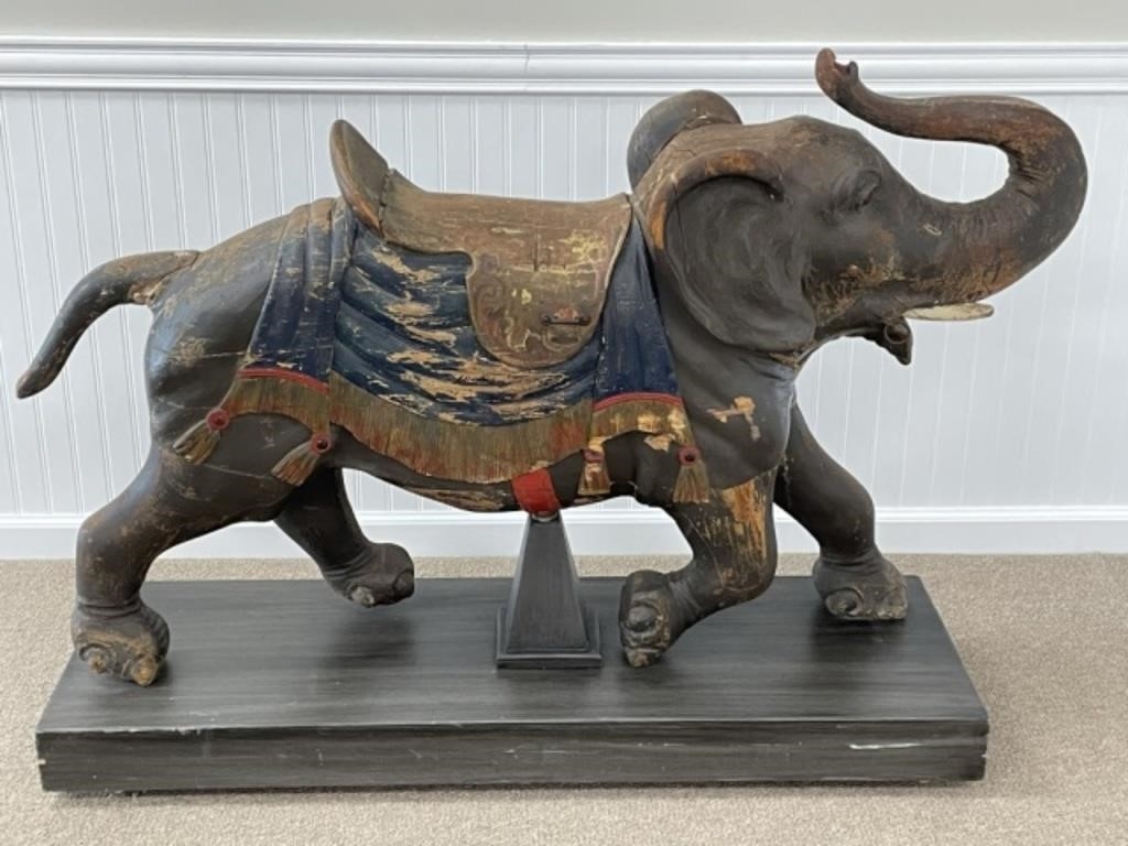 Charles Looff | Rare Wooden Carved Carousel Elephant (ca. 1900) | MutualArt