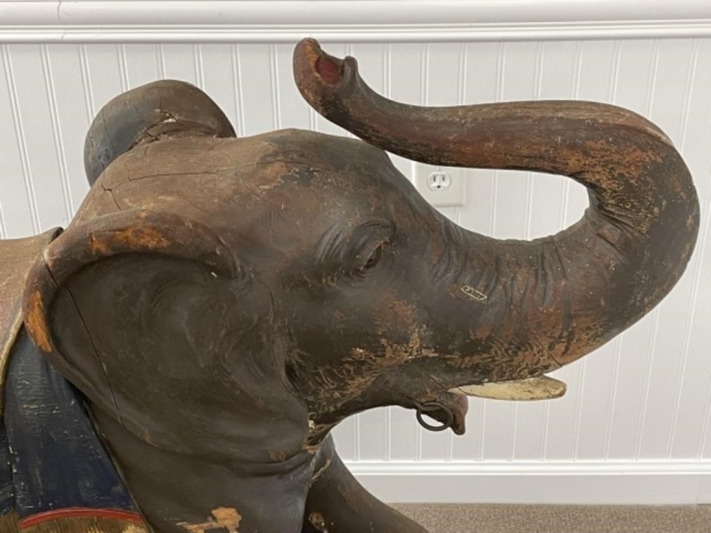 Charles Looff | Rare Wooden Carved Carousel Elephant (Circa 1900 ...