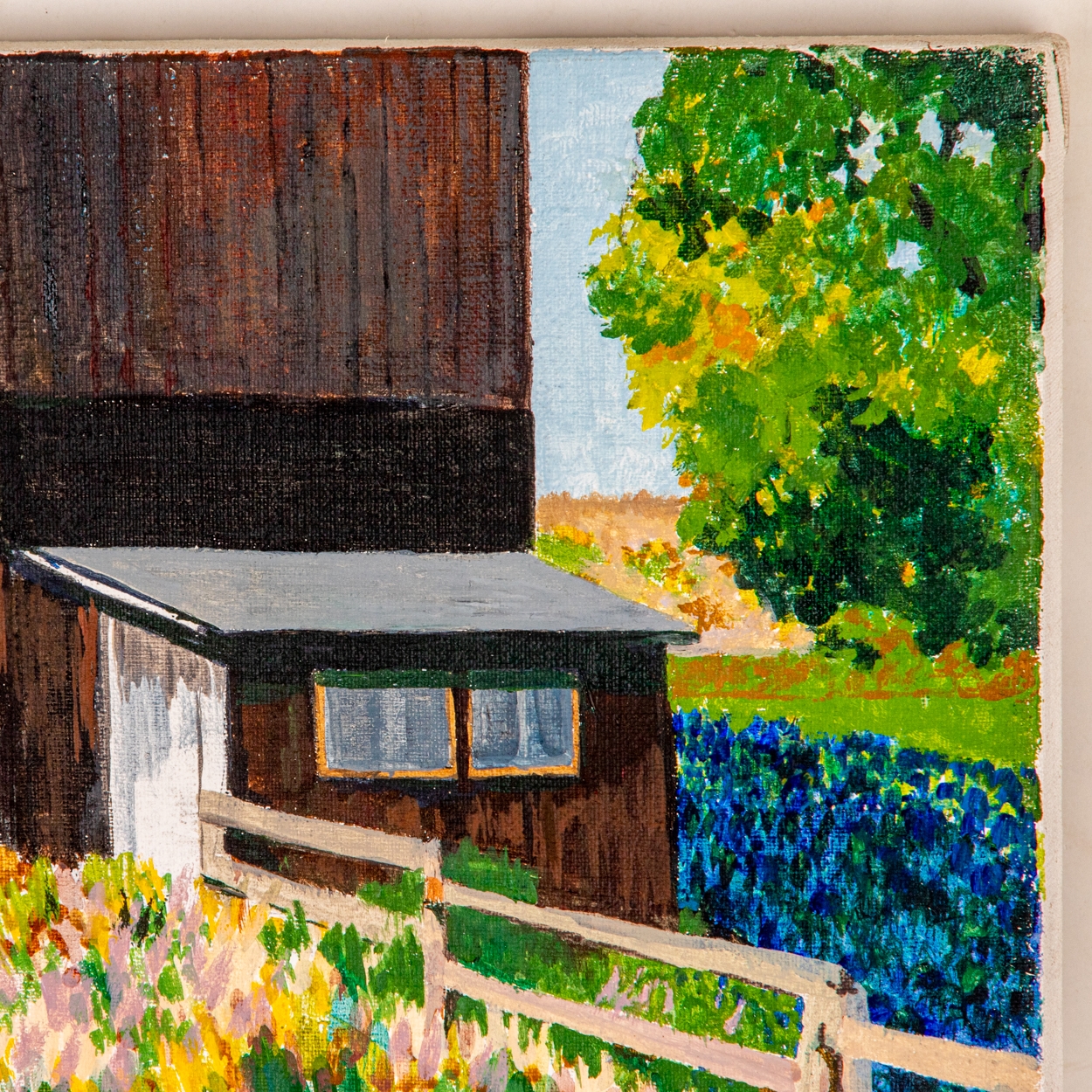 Gloria Plevin | Chautauqua Barn in Landscape (1993) | MutualArt