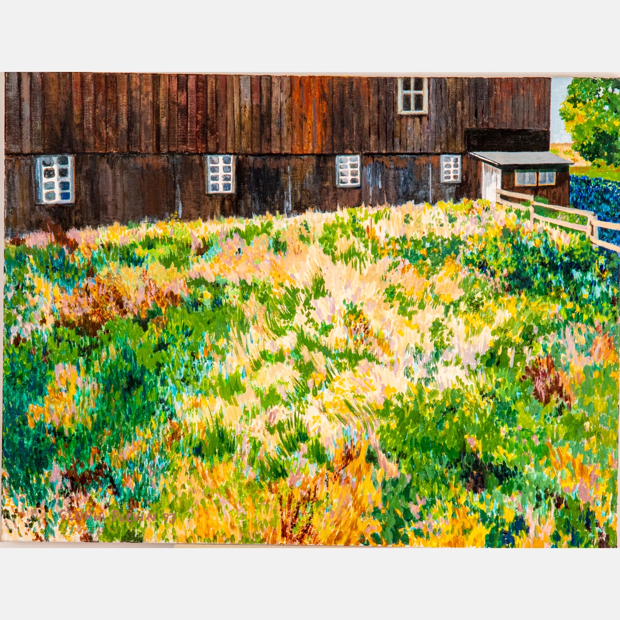 Gloria Plevin | Chautauqua Barn in Landscape (1993) | MutualArt