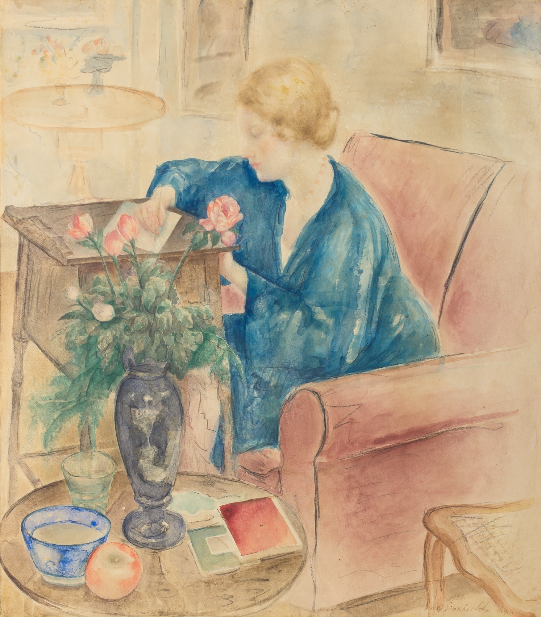 Simka Simkhovitch | Woman Writing a Letter (1930) | MutualArt