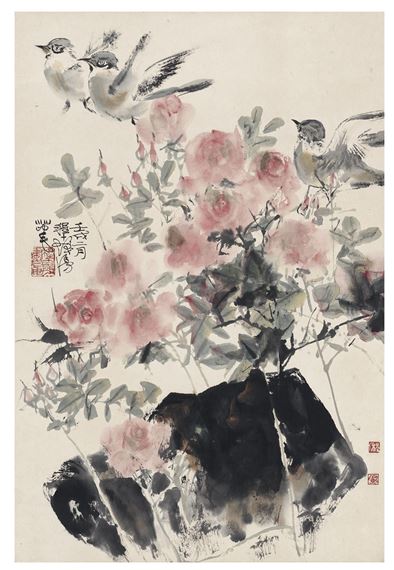 Cheng Shifa | BIRDS OVER FLORAL BRANCHES (1982) | MutualArt
