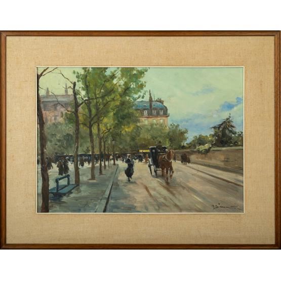 Attilio Simonetti | Strada cittadina con carrozze | MutualArt