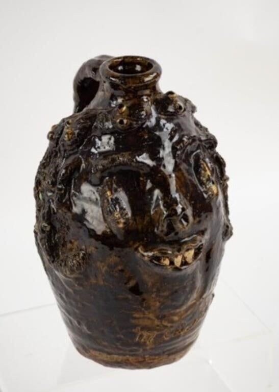 Marie Rogers | Folk Pottery Medusa Face Jug | MutualArt