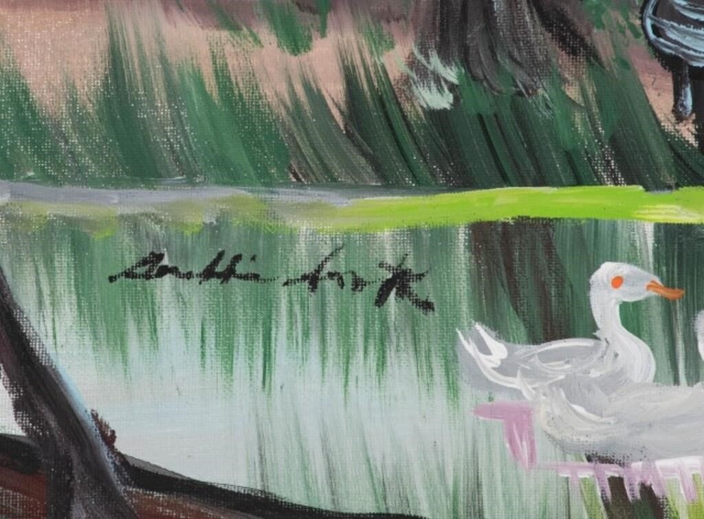 Geraldine Smith | A rural homestead with two figures sitting on the ...