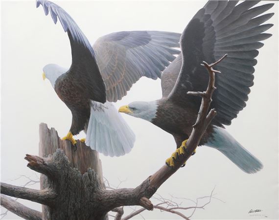 Robert McLellan Bateman | Landings - Bald Eagles | MutualArt