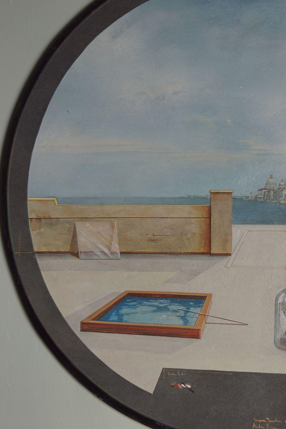 Andrea Vizzini | View of Venice through a circular window | MutualArt