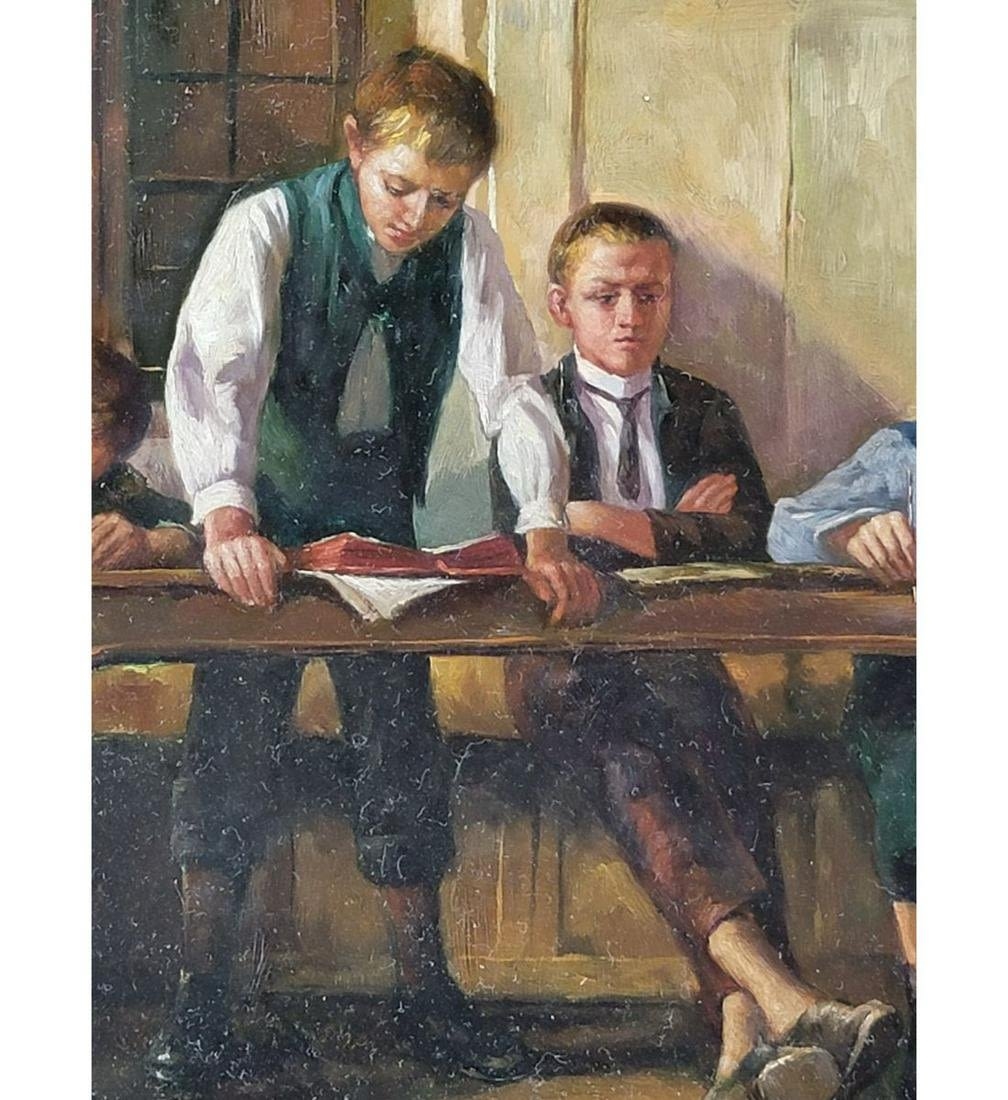Raymond Perry Neilson | Interior Painting Boys In A Classroom | MutualArt