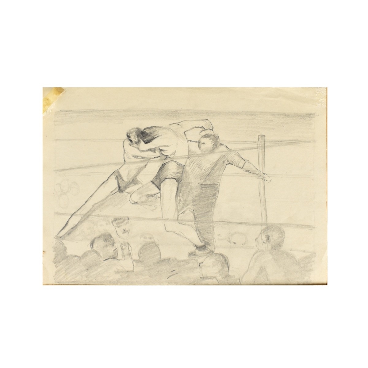 Fletcher Martin | Attributed to:, Pencil Sketch on Paper, Boxing Match ...