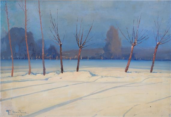 Giovanni Lentini | WINTER LANDSCAPE WITH TREES (1942) | MutualArt