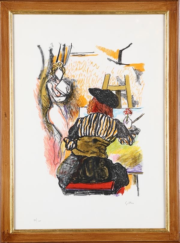 Renato Guttuso | La modella ed il pittore | MutualArt