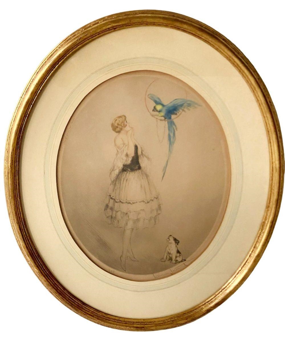 Louis Icart | Blue Parrot (1928) | MutualArt