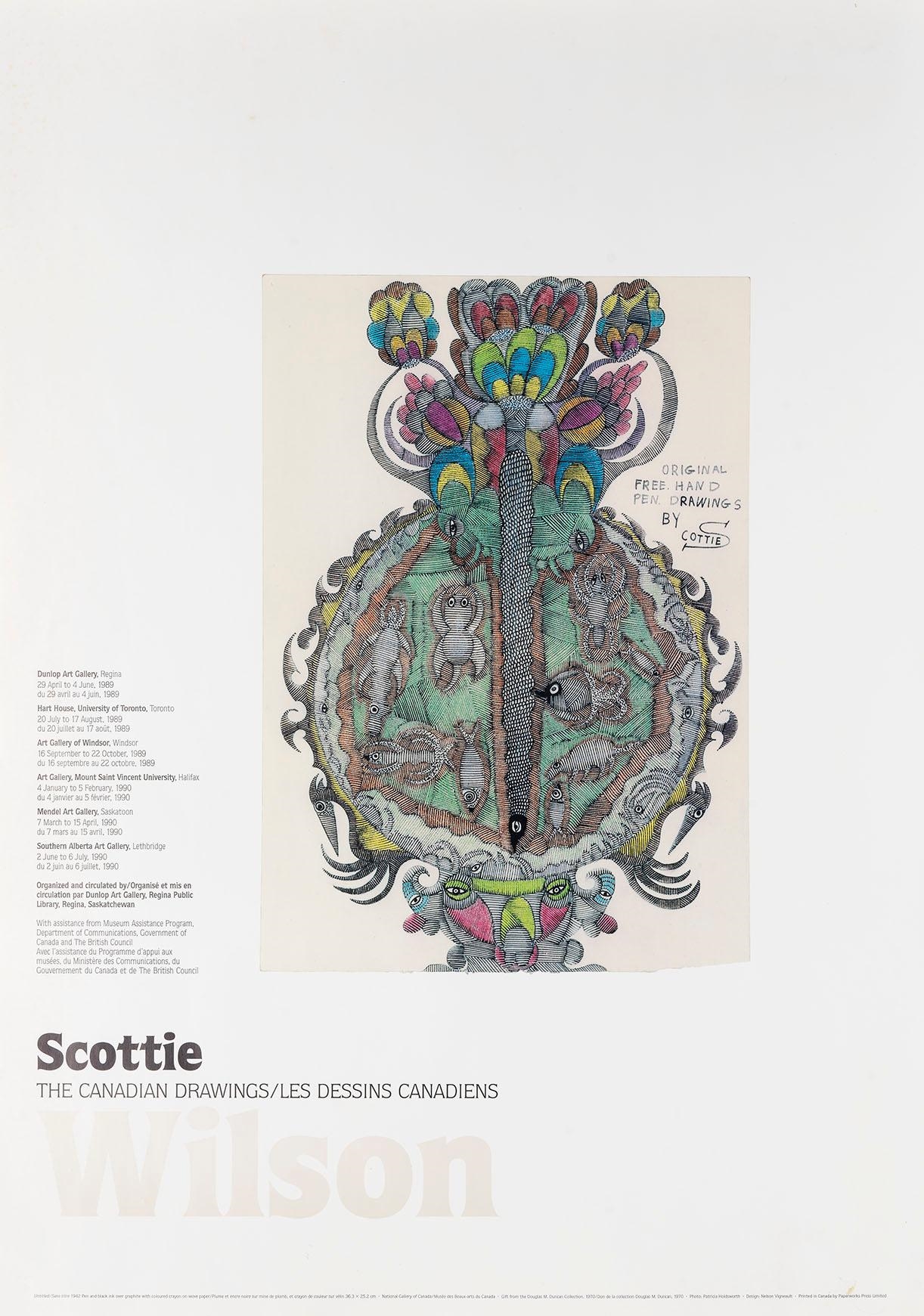 Scottie Wilson | The Canadian Drawings Exhibition Poster (1989) | MutualArt