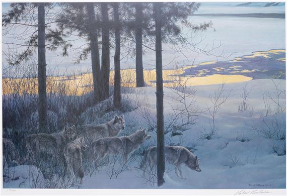 Robert McLellan Bateman | Edge of Night - Timber Wolves (1996) | MutualArt
