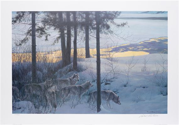 Robert McLellan Bateman | Edge of Night - Timber Wolves | MutualArt
