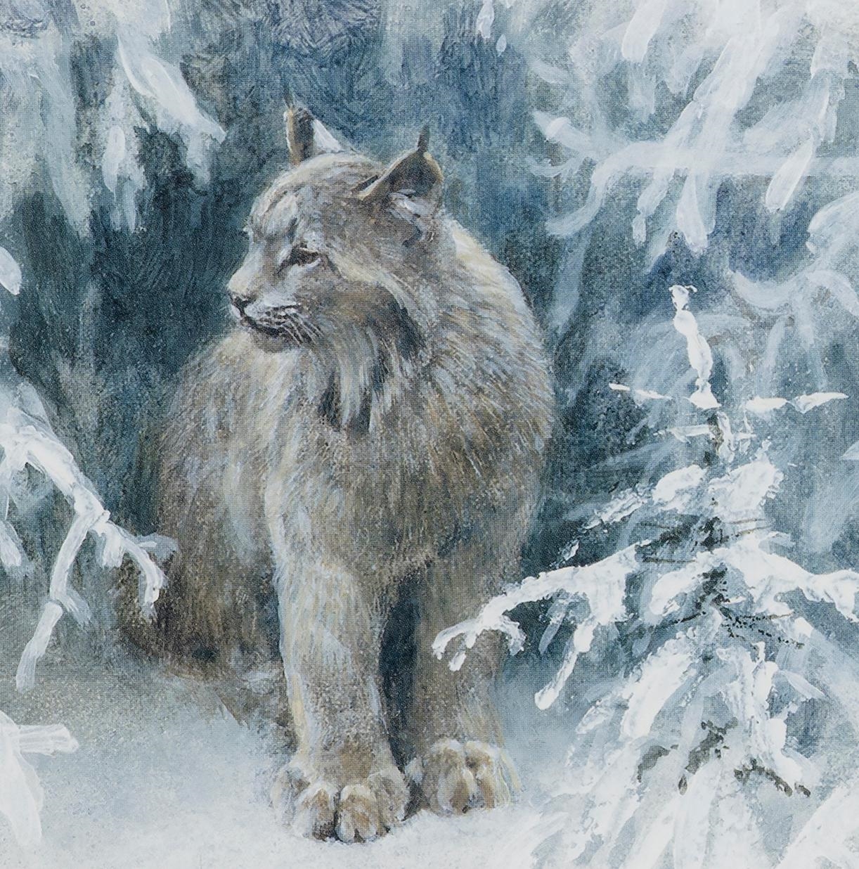 Robert McLellan Bateman | Lynx in Snow (1996) | MutualArt