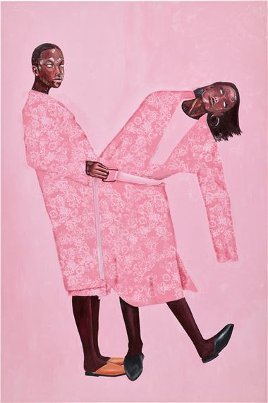 Emmanuel Taku | Sisters in Pink II (2020) | MutualArt