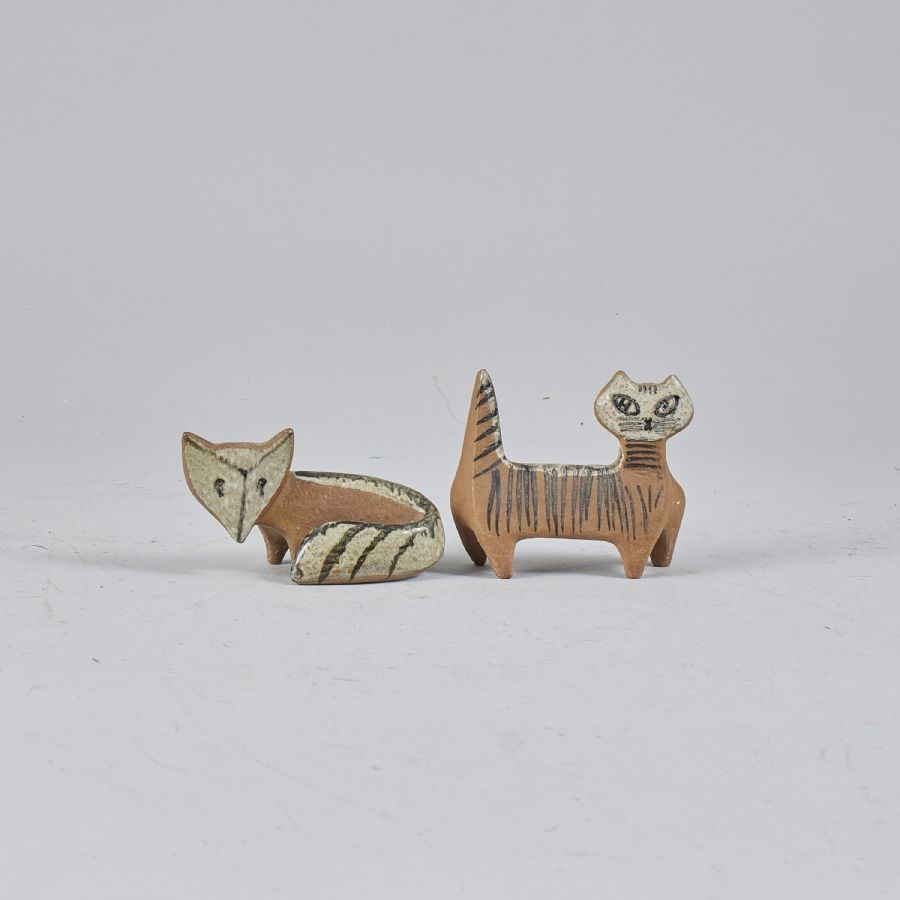 Lisa Larson | Katt och räv ur serien Lilla Zoo | MutualArt