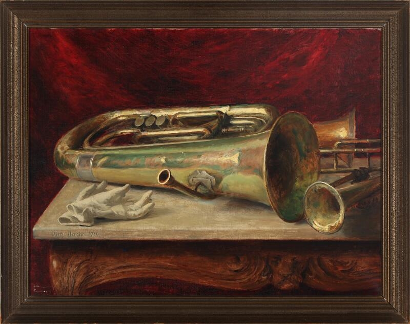 Otto Bache | Instruments and white gloves on a rococo table (1919 ...