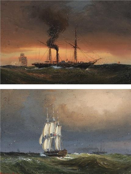 Vilhelm Melbye | Two seascapes | MutualArt