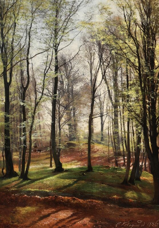 Carl Frederik Aagaard | View from a flowery pergola towards Mount ...