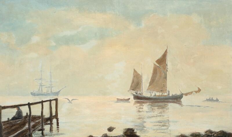 Christian Benjamin Olsen | Seascape with ships | MutualArt