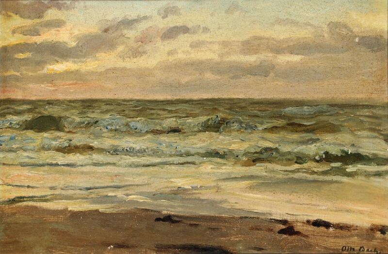 Otto Bache | Coastal view with rolling waves at sunset | MutualArt