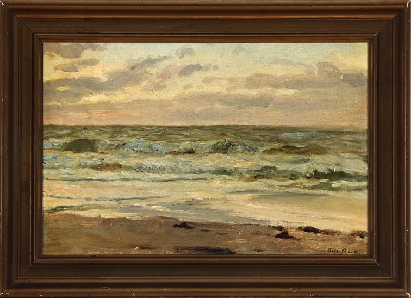 Otto Bache | Coastal view with rolling waves at sunset | MutualArt