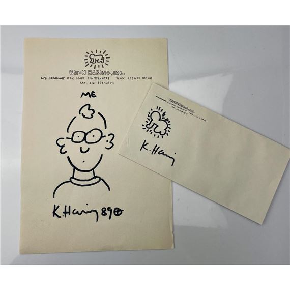 Keith Haring | Keith Haring Inc. Signed Envelope & Letter | MutualArt