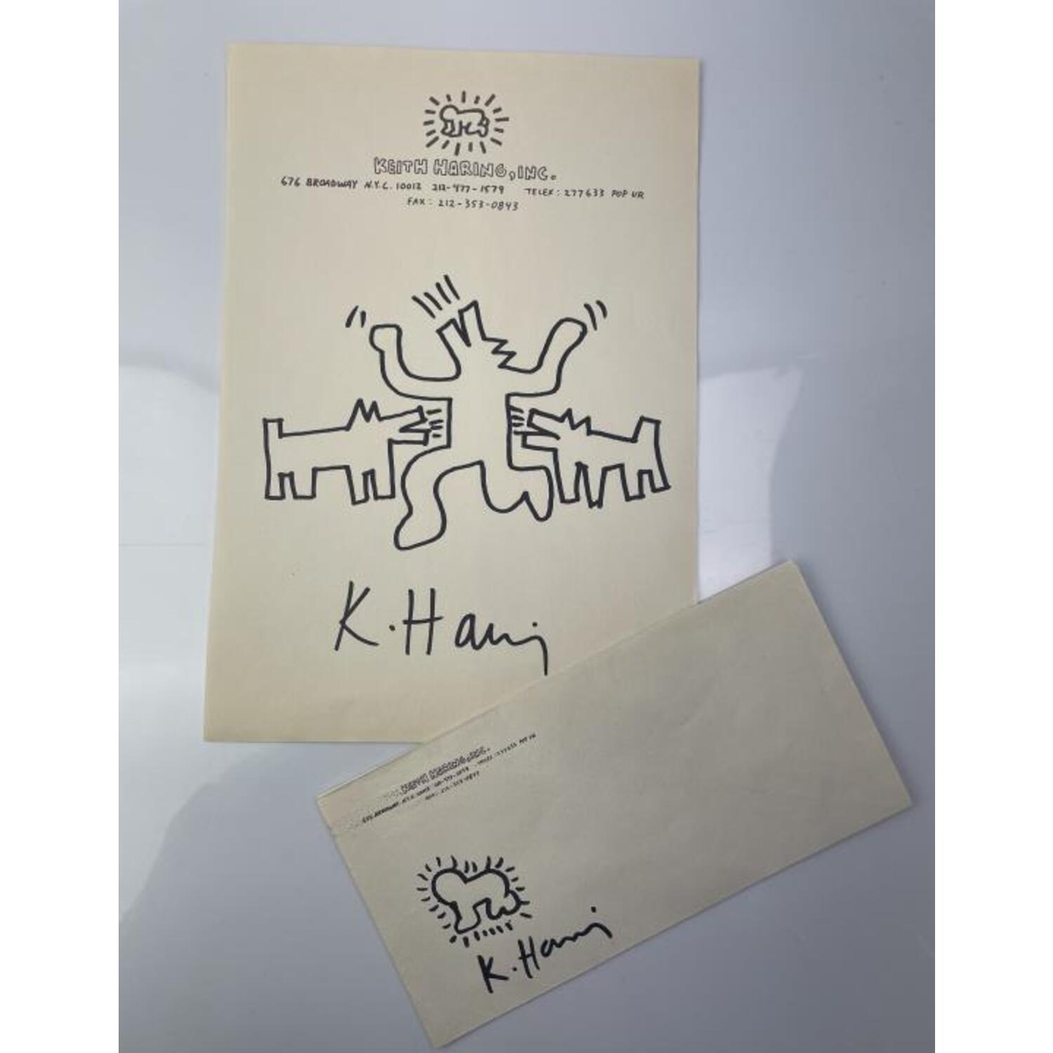 Keith Haring | Keith Haring Inc. Signed Envelope/Letter | MutualArt