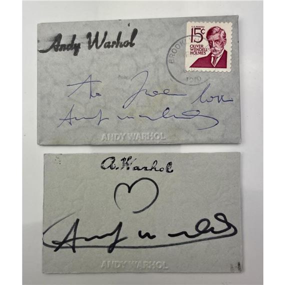 Andy Warhol | Signed Andy Warhol Blue Envelope w/ Card | MutualArt