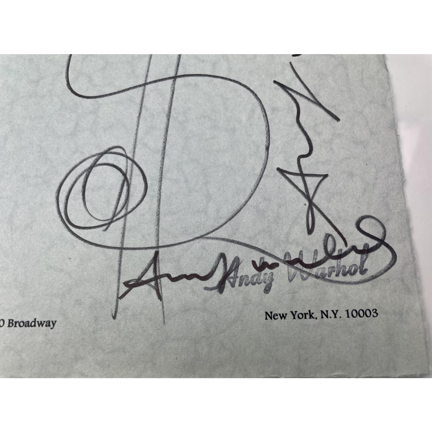 Andy Warhol | Signed Andy Warhol Blue Envelope/Letter | MutualArt