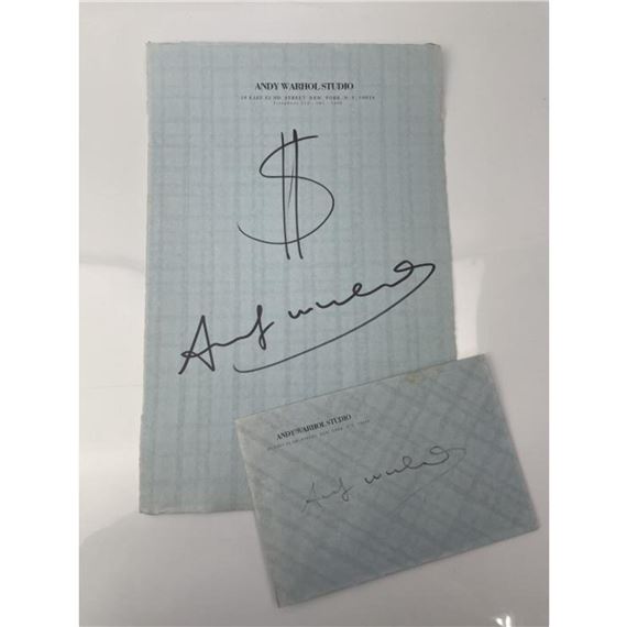Andy Warhol | Signed Andy Warhol Blue Envelope/Letter | MutualArt