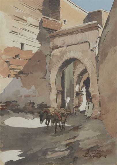 Theophile Jean Delaye | Door of the souks Marrakech (1934) | MutualArt