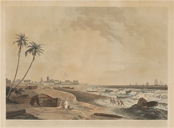 Thomas Daniell | South East View of Fort St George, Madras (1797 ...