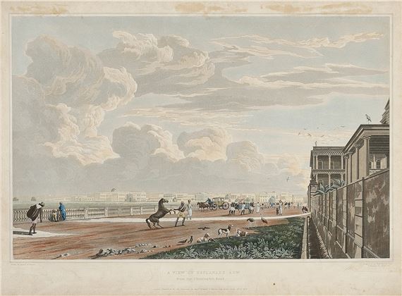 Robert Havell | A View of Esplanade Row, from the Chowringhee Road ...