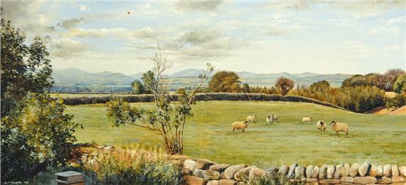 Alan R. Thompson | Rural scene with sheep (1984) | MutualArt