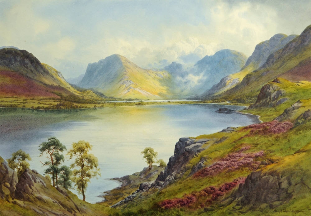 Edward Horace Thompson | Buttermere with Fleetwith Pike & Haystacks ...