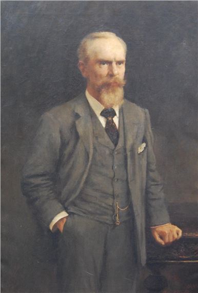 Edward Bent Walker | Portrait of a gentleman wearing a grey suit and ...