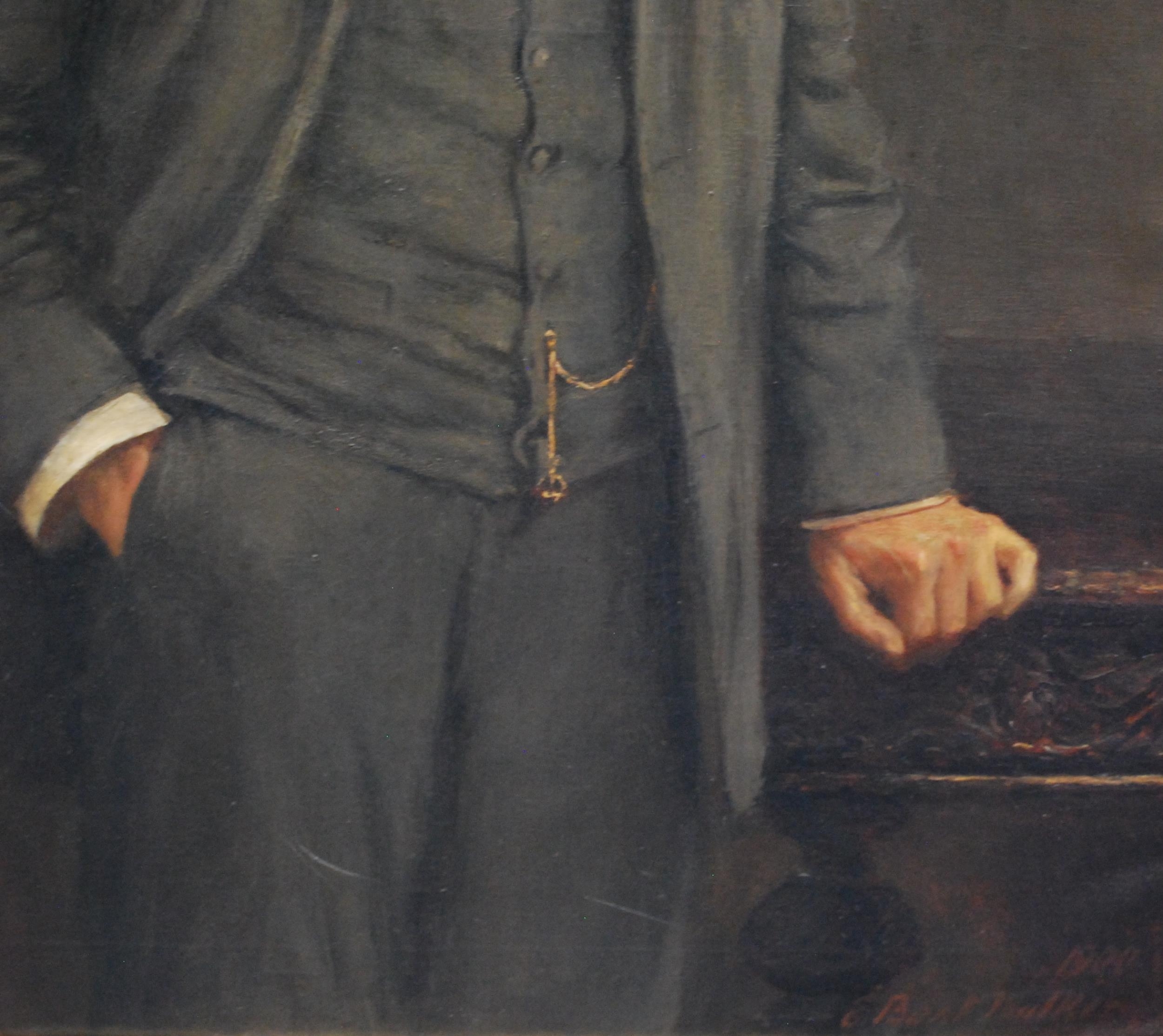 Edward Bent Walker | Portrait of a gentleman wearing a grey suit and ...