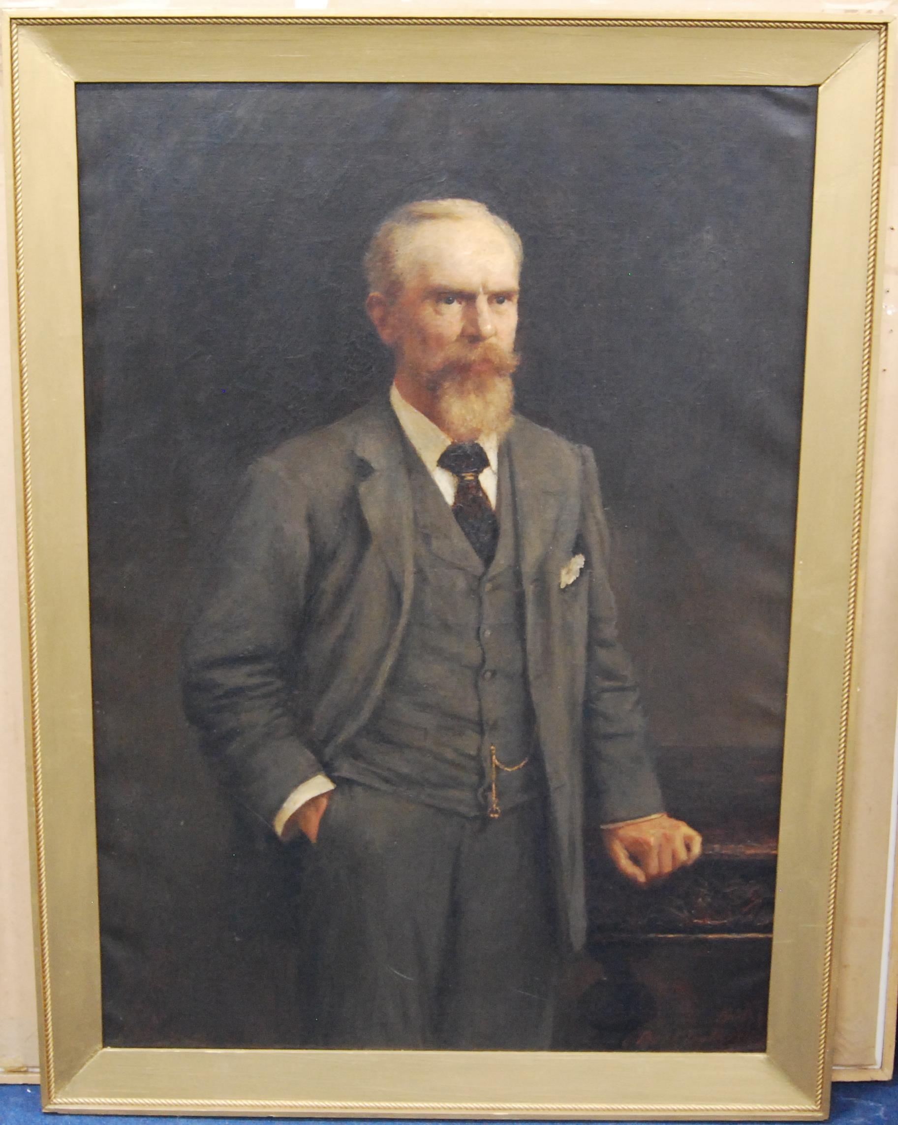 Edward Bent Walker | Portrait of a gentleman wearing a grey suit and ...