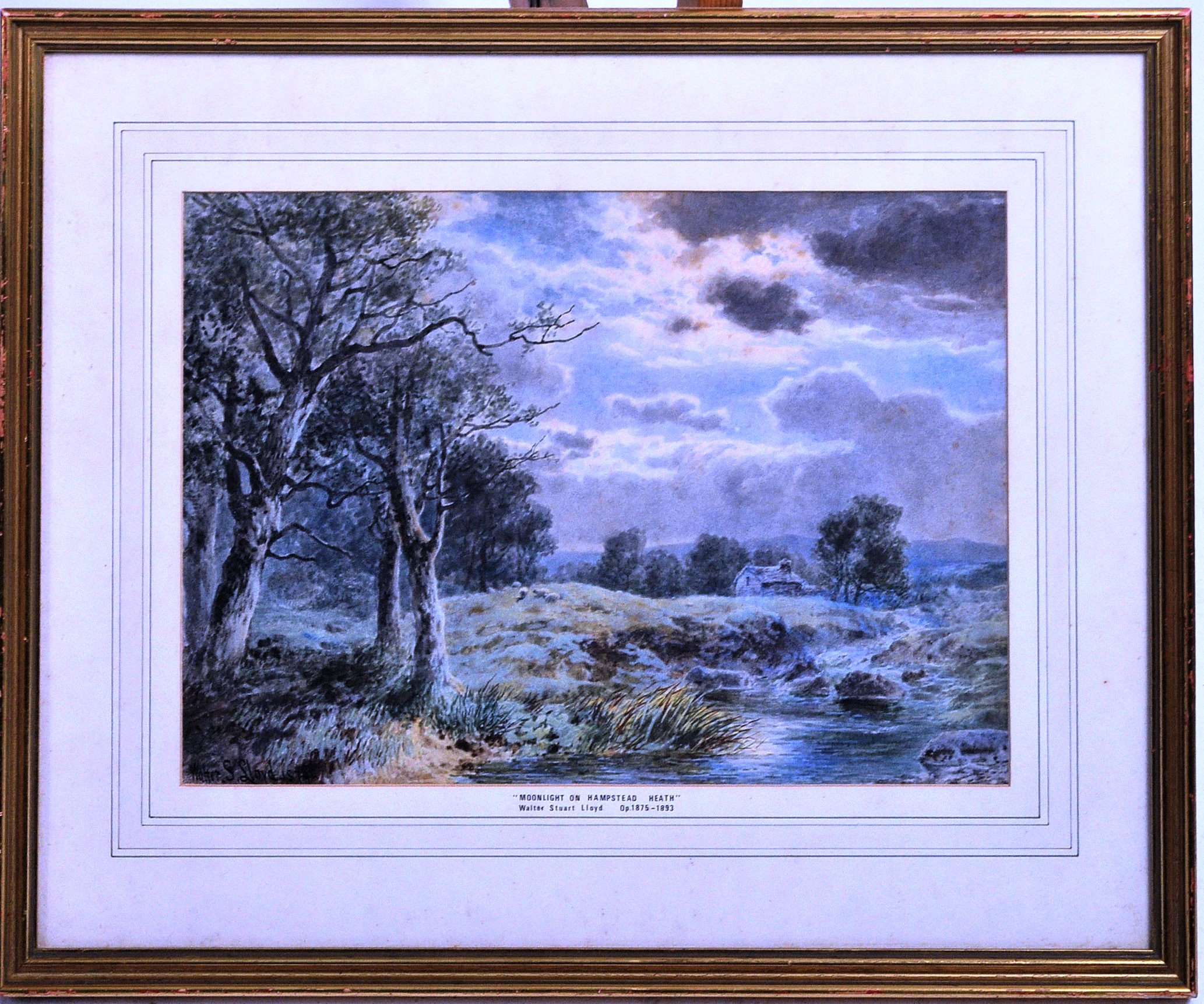 Walter Stuart Lloyd | landscape scene painting study entitled Moonlight ...