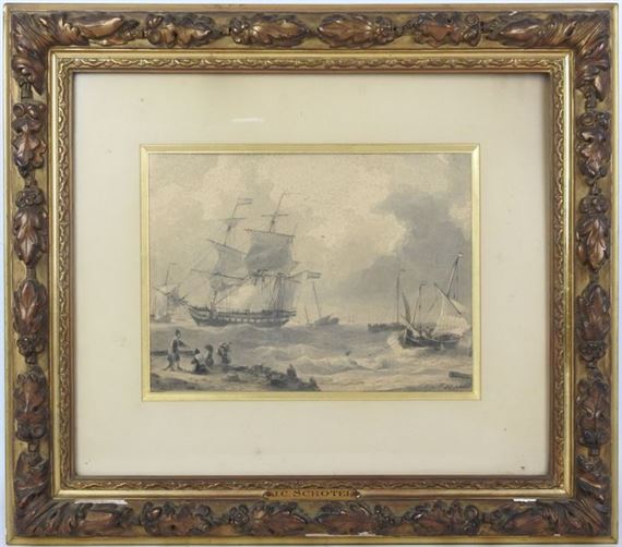Johannes Christiaan Schotel | Marine by agitated weather | MutualArt