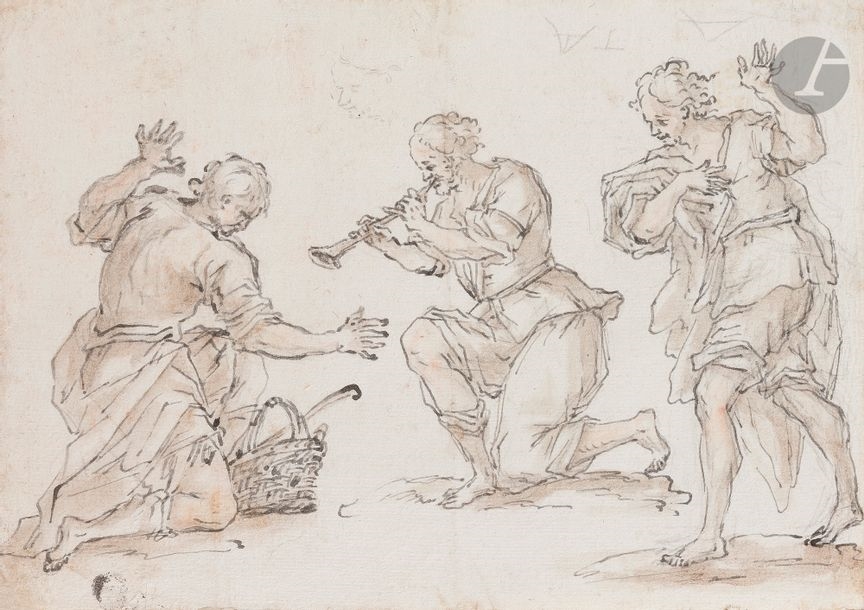 Italian School, 17th Century | Study of three shepherds (Circa 1700 ...