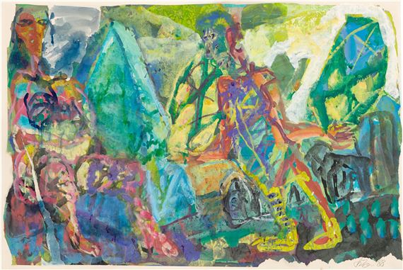 Werner Liebmann | Scene with figures. (1988) | MutualArt
