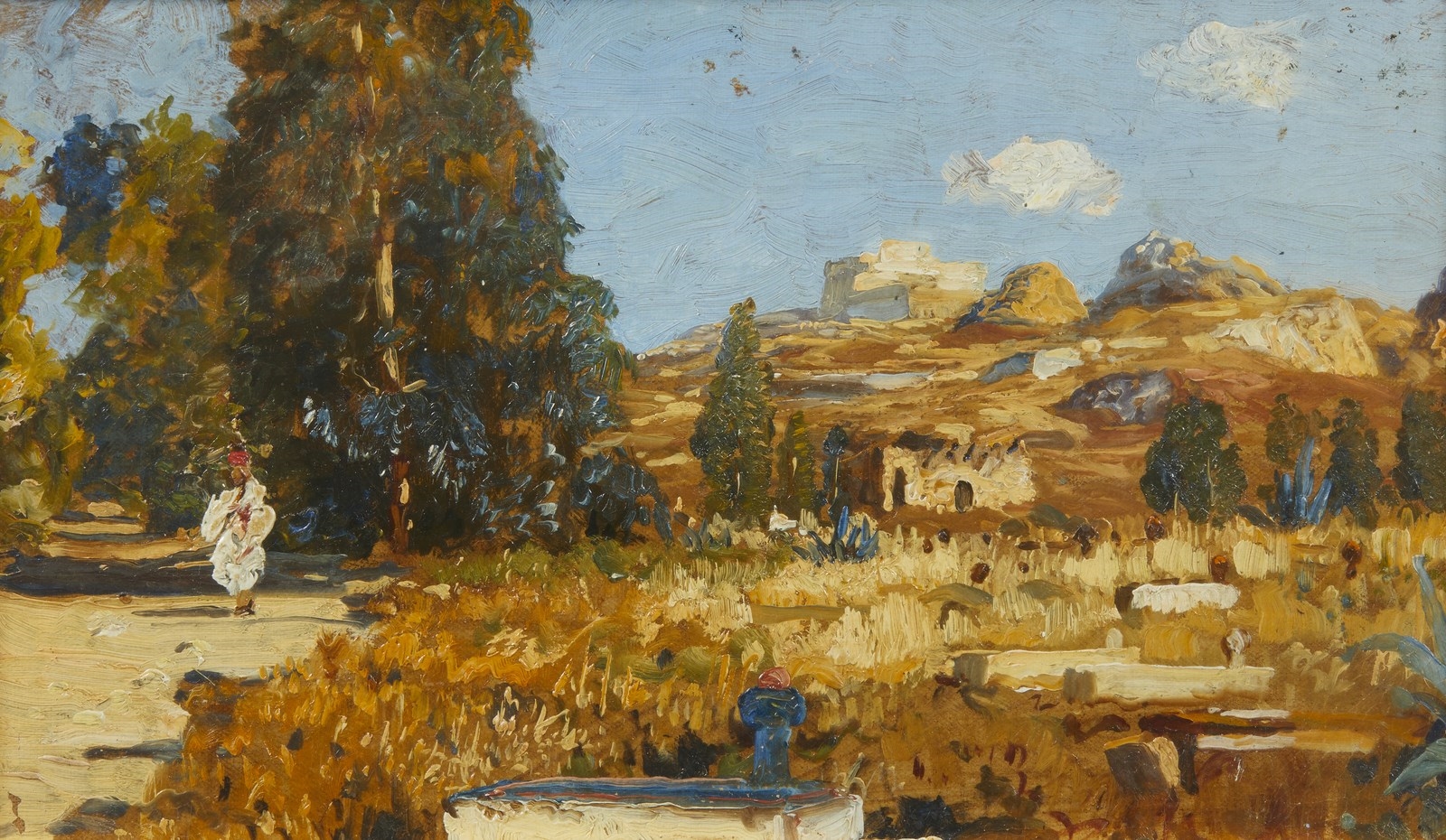 Max Roeder | Park Landscape with Pond and Sprite (1901) | MutualArt