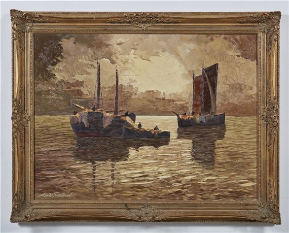 Georg Arnold-Graboné | Seascape with boats | MutualArt