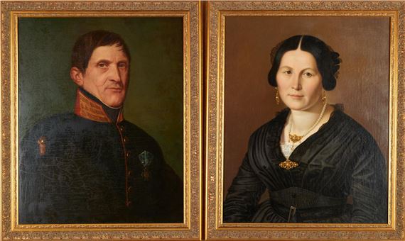 German School, 19th Century | Antique Portraits of a Prussian Officer ...