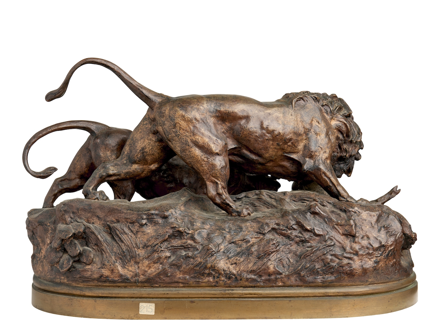 Auguste Nicholas Cain | Lion et lionne se disputant un sanglier (19th ...