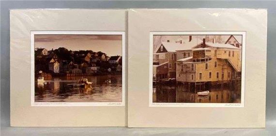 Terrell S. Lester | Shore Houses in Snow, and Father and Son Fishermen ...
